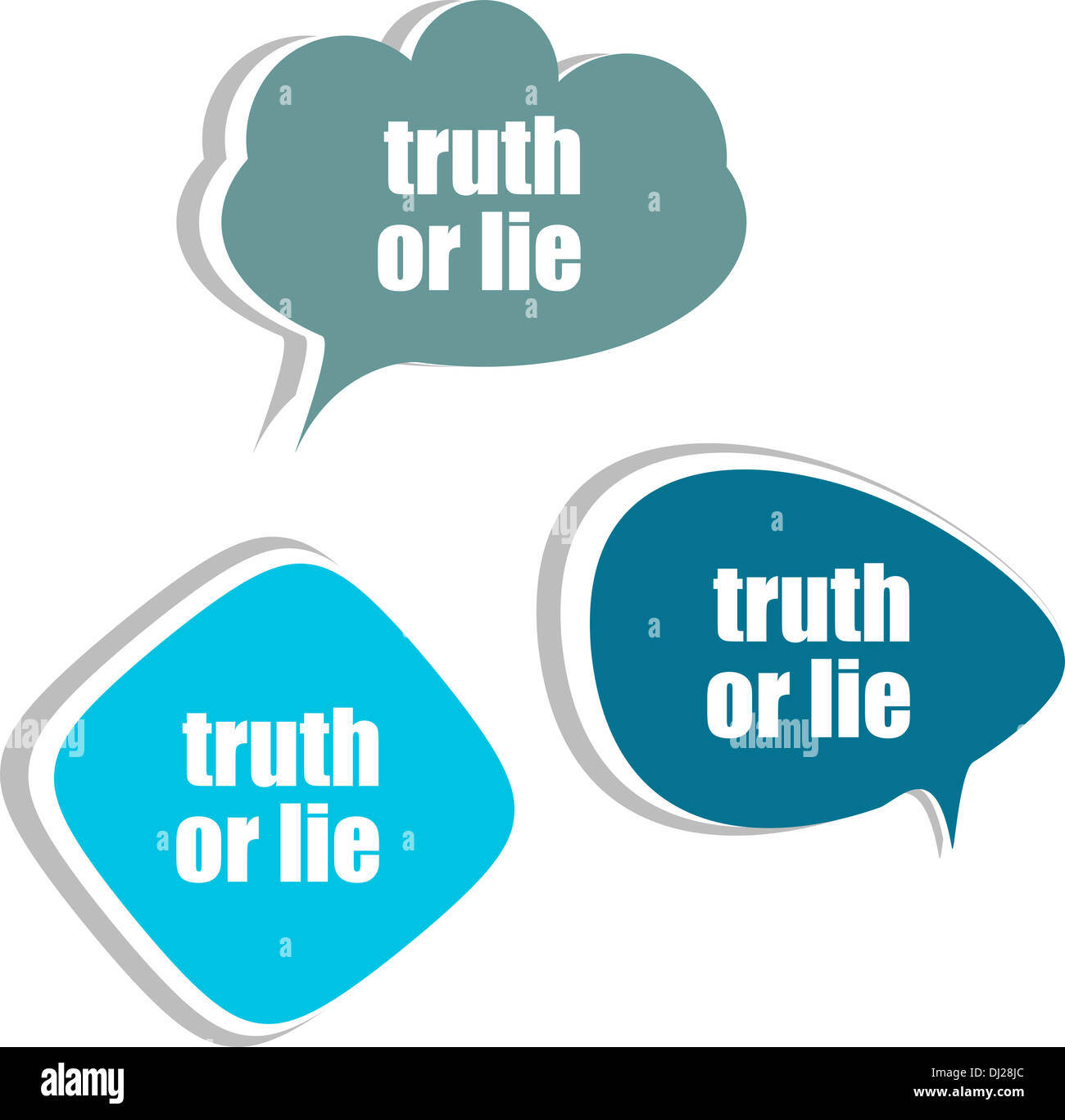 truth or lie. Set of stickers, labels, tags. Template for infographics ...