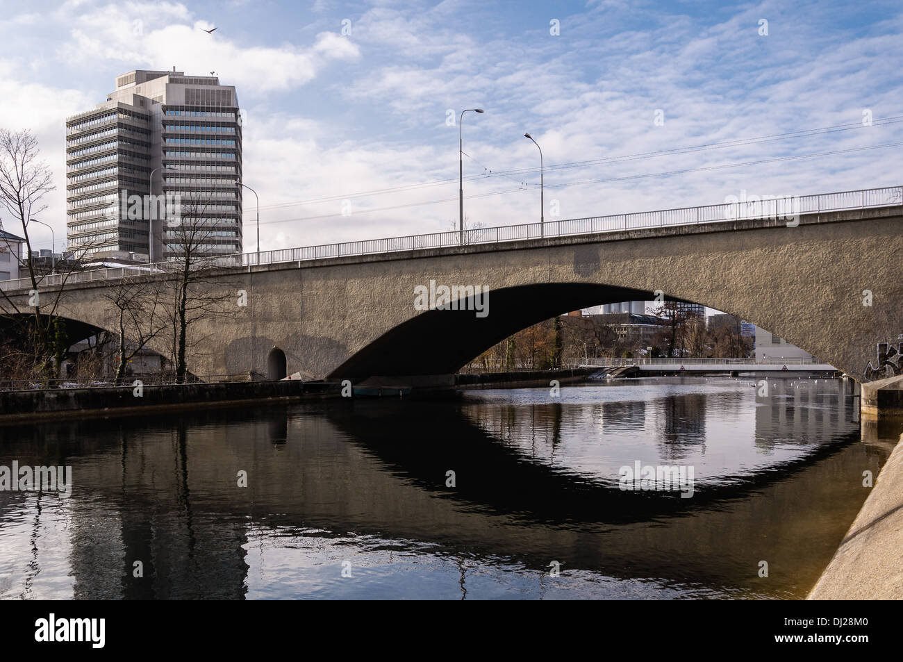 Bridge on the Limmat in Zurich near Limmatplatz. Switzerland Stock ...