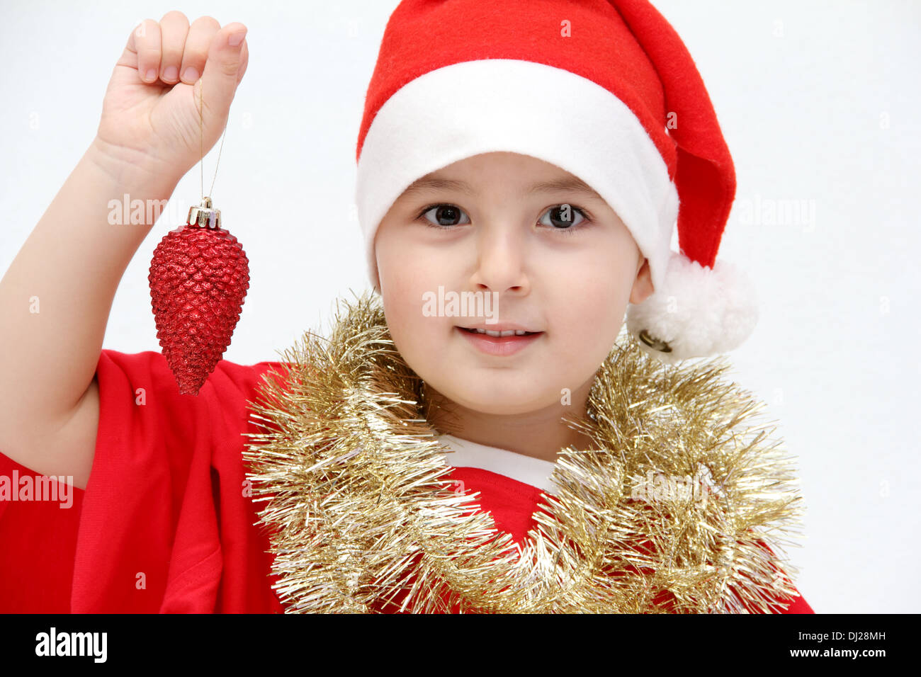 little child face with santa hat Stock Photo - Alamy