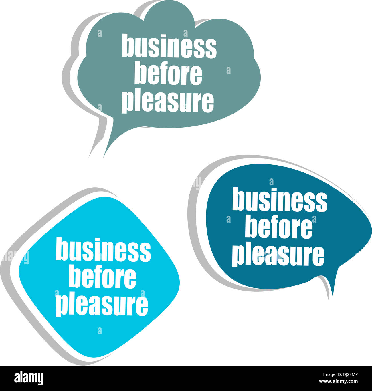 business before pleasure. Set of stickers, labels, tags. Business ...