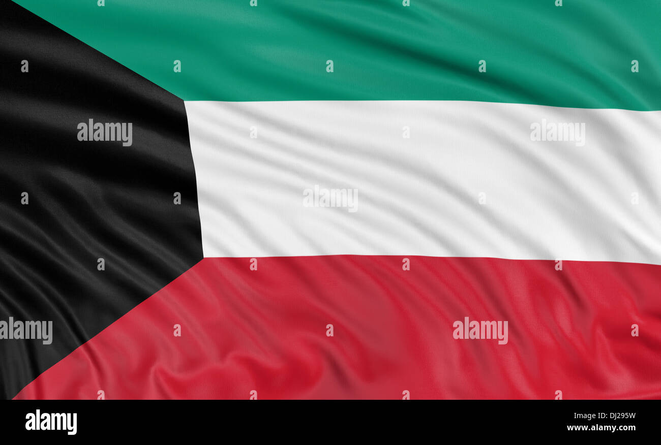 3D flag of Kuwait Stock Photo - Alamy