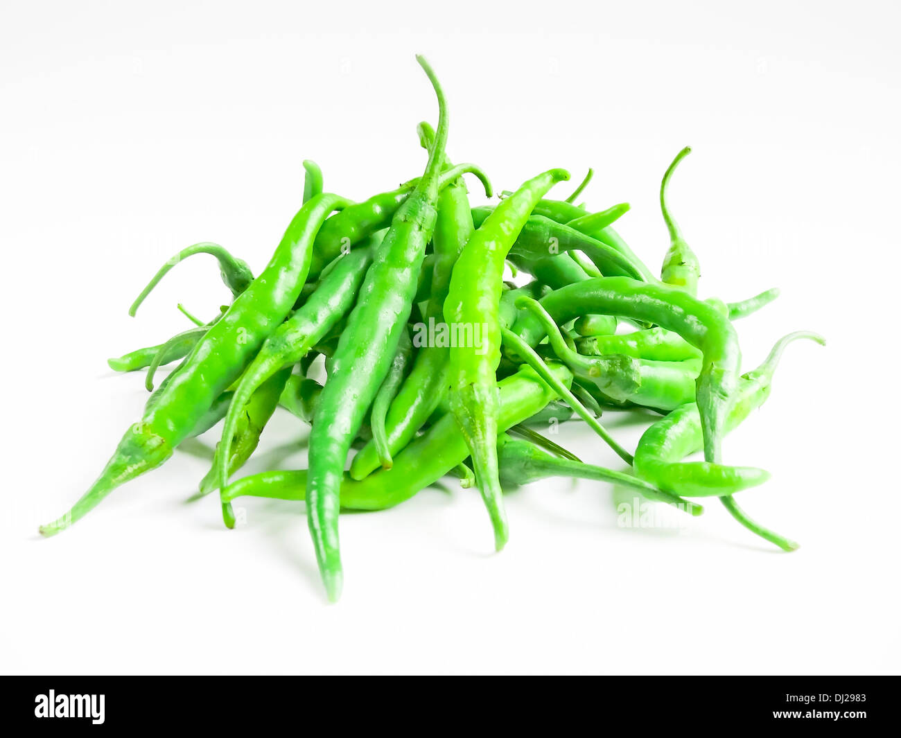 Green common Chilies, Capsicum annuum Stock Photo - Alamy