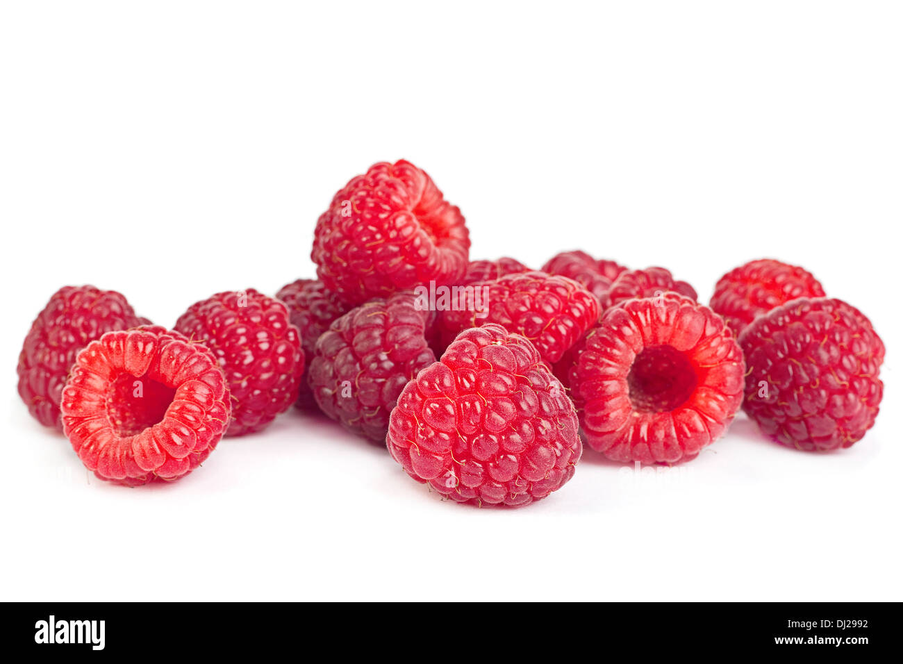 Raspberry ripe fruit isolated on white background Stock Photo - Alamy