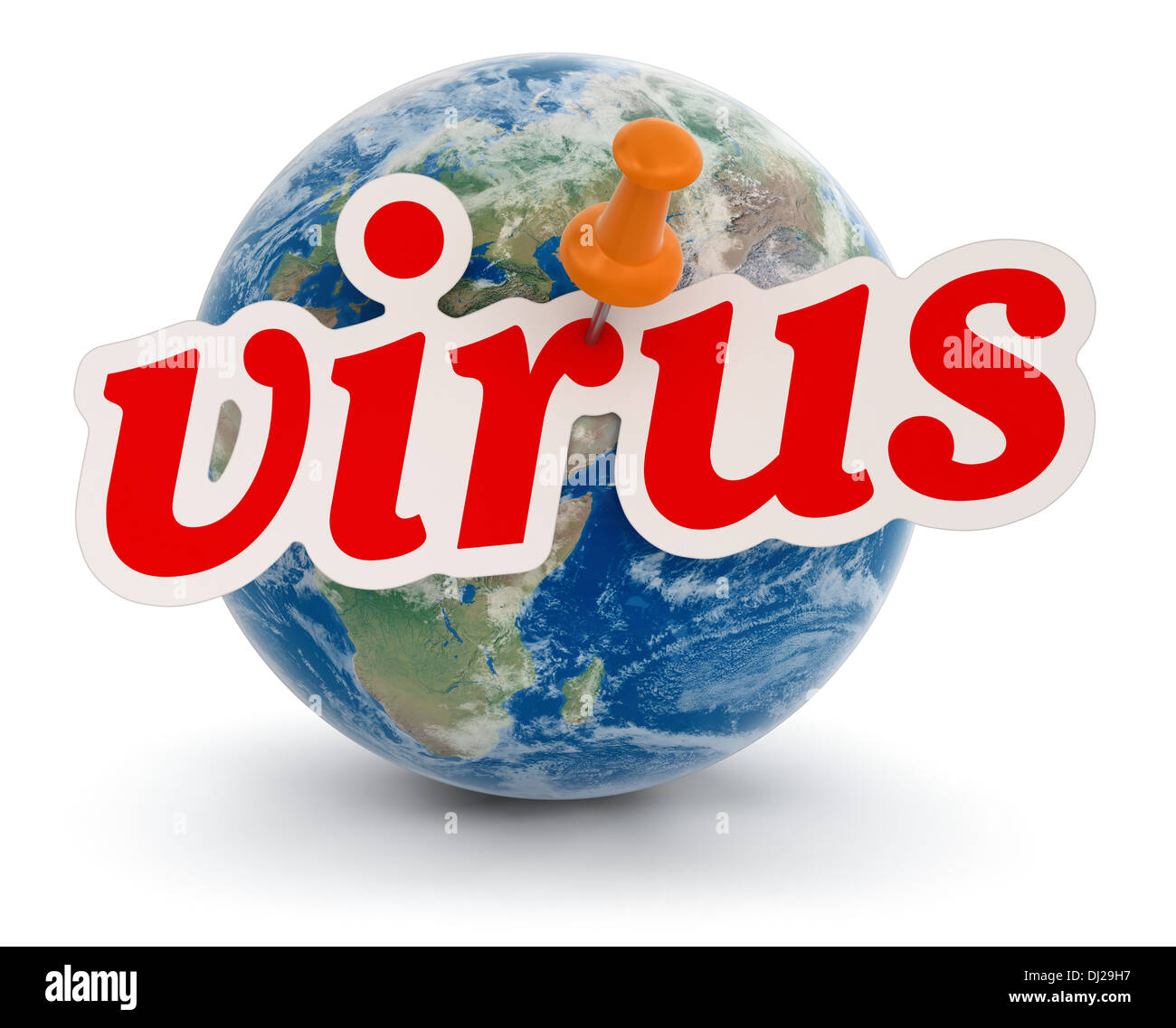 Globe and virus (clipping path included Stock Photo - Alamy