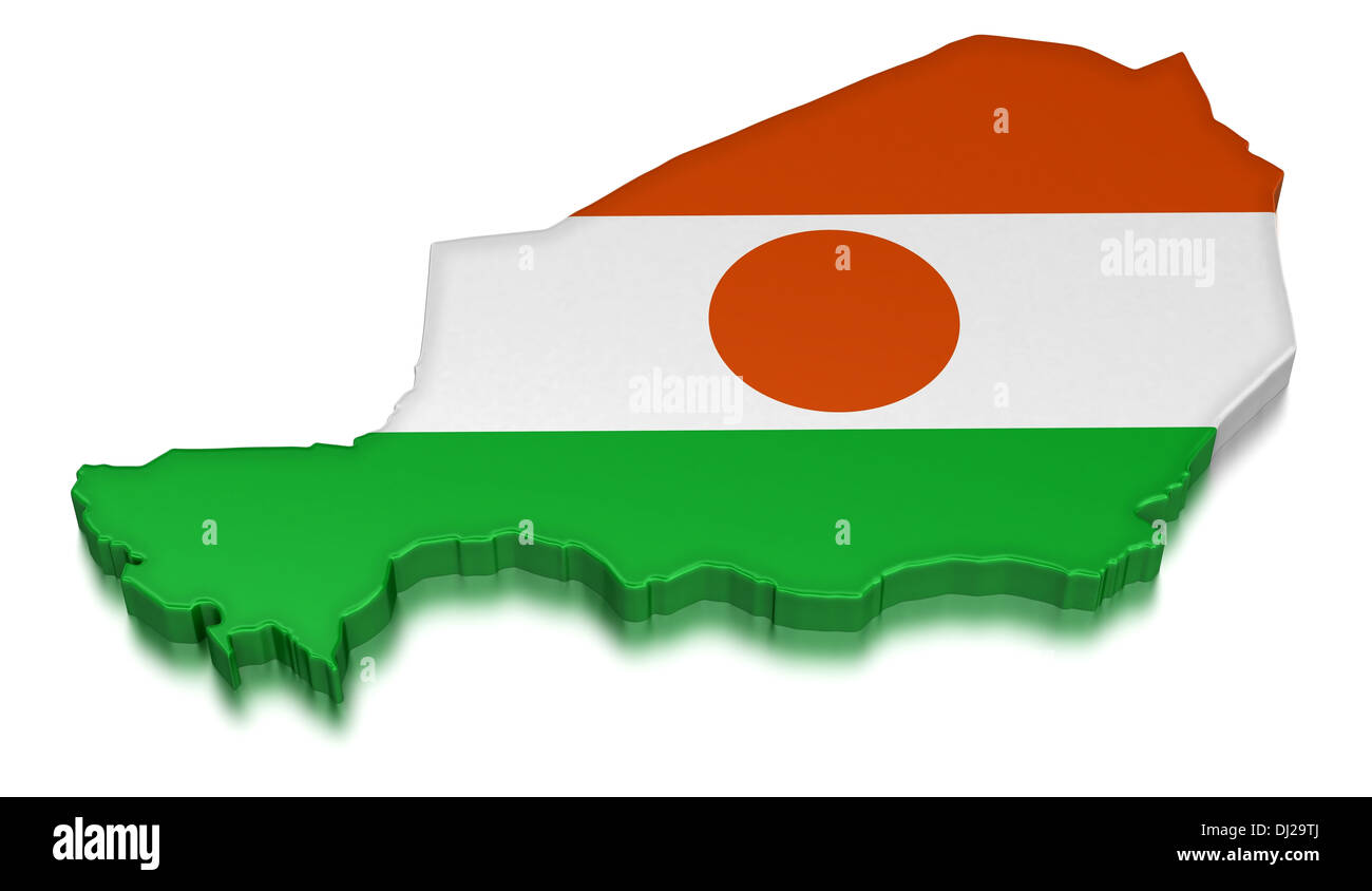 Flag niger on world map hi-res stock photography and images - Alamy