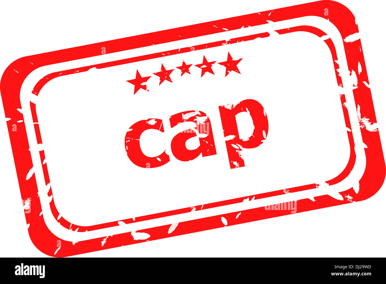 cap on red rubber stamp over a white background Stock Photo - Alamy