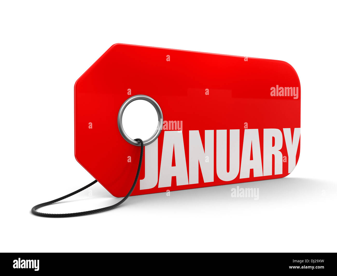 Label with January (clipping path included Stock Photo - Alamy