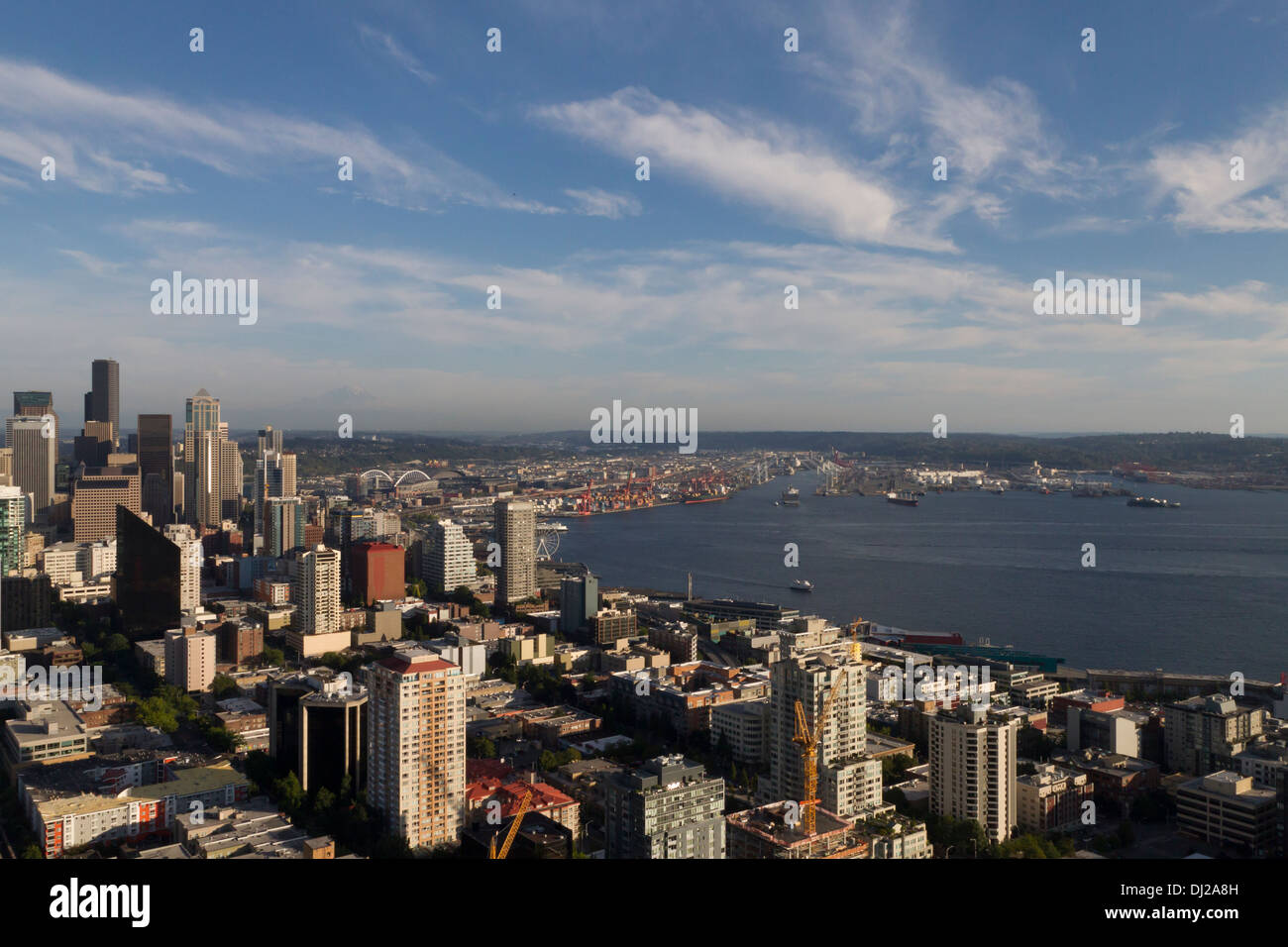 Seattle with Mt Rainier from Space Needle Stock Photo - Alamy