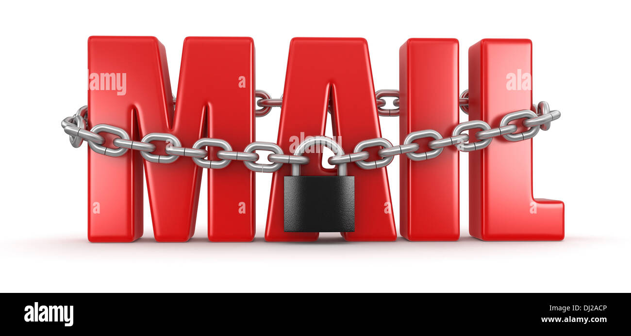 Mail and lock (clipping path included Stock Photo - Alamy