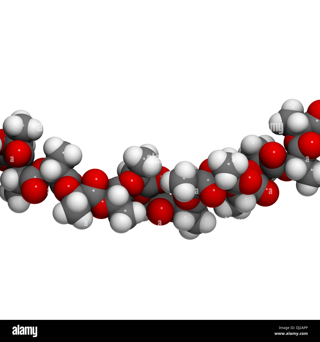 Polylactic acid (PLA, polylactide) bioplastic, chemical structure ...