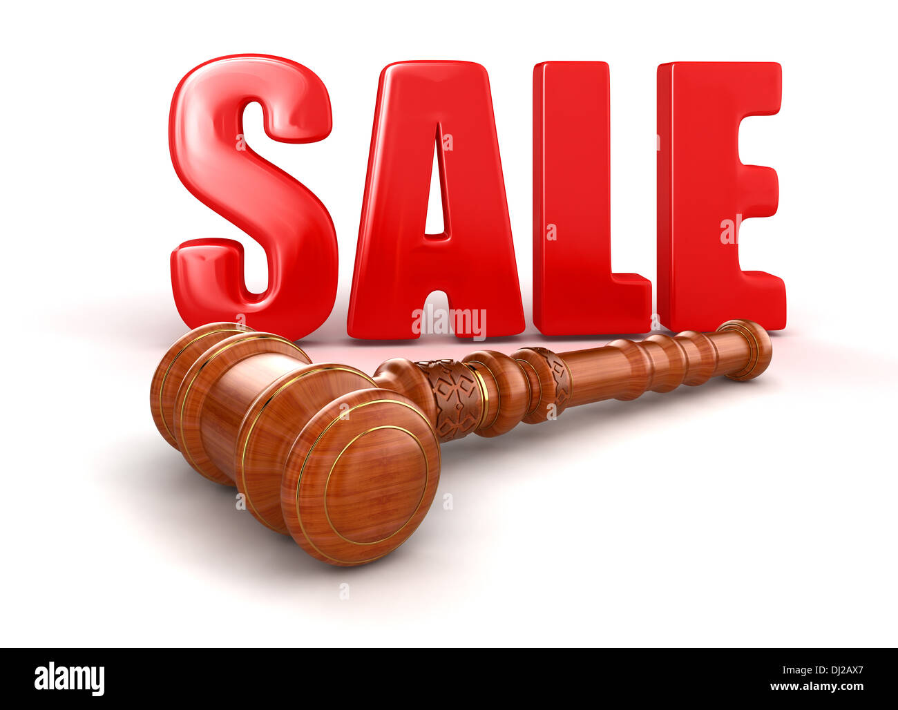 Wooden Mallet and Sale Stock Photo - Alamy