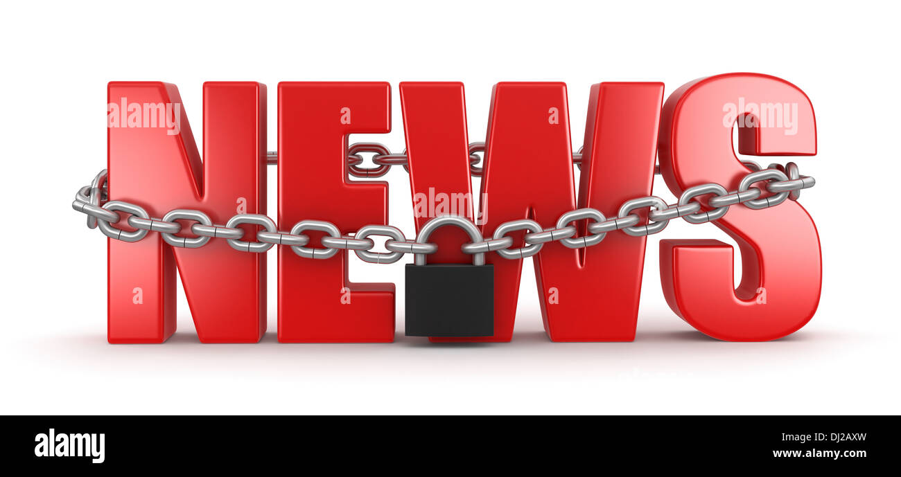 News and lock (clipping path included Stock Photo - Alamy