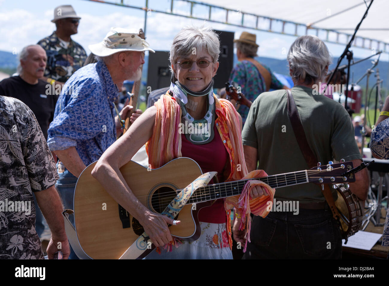 Folk singer at Solar Expo Jam folk festival, Vernon, NJ, USA Stock ...