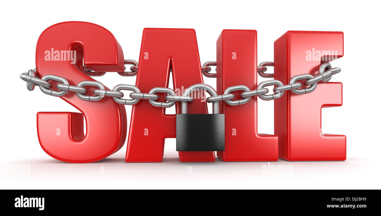 Sale and lock (clipping path included Stock Photo - Alamy