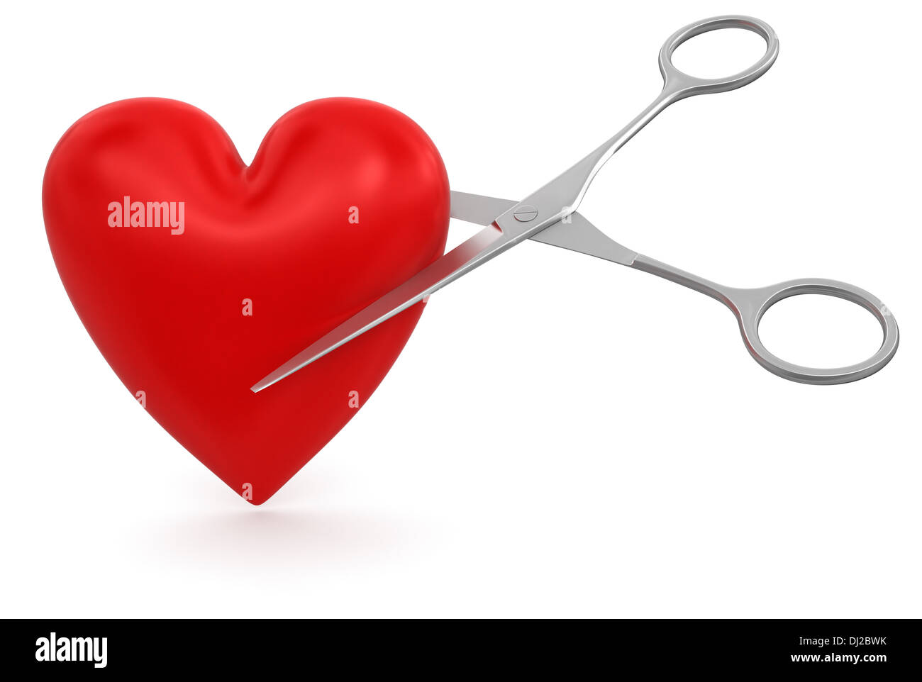 Heart with Scissors (clipping path included Stock Photo - Alamy