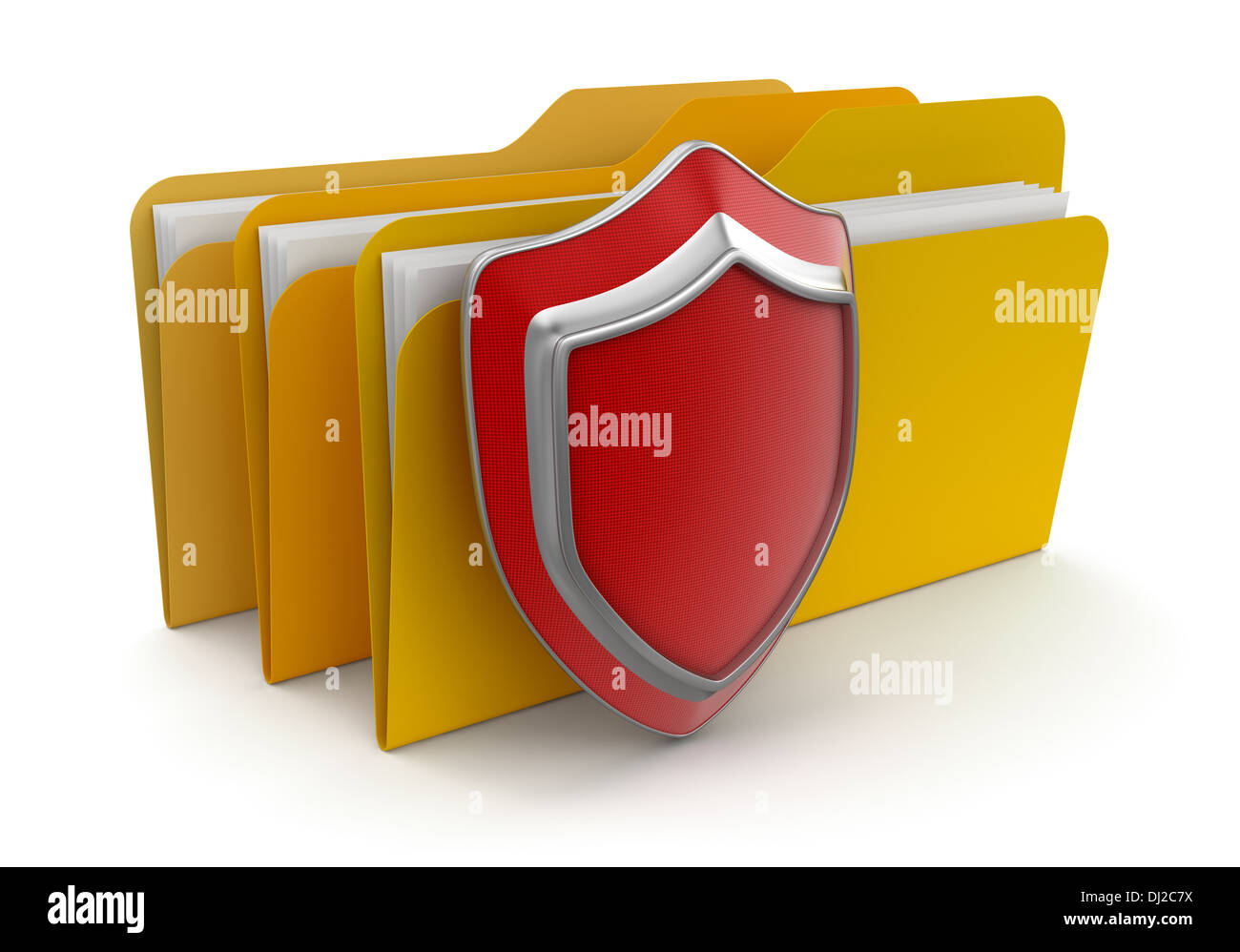 folders and Shield (clipping path included Stock Photo - Alamy