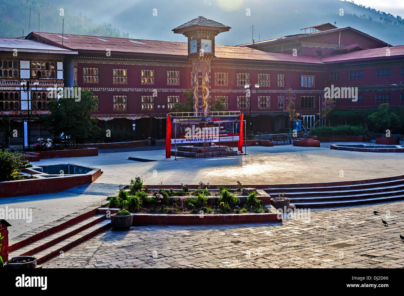 Landmark of Thimphu aka Thimpu City of Bhutan, Clock Tower Stock Photo ...