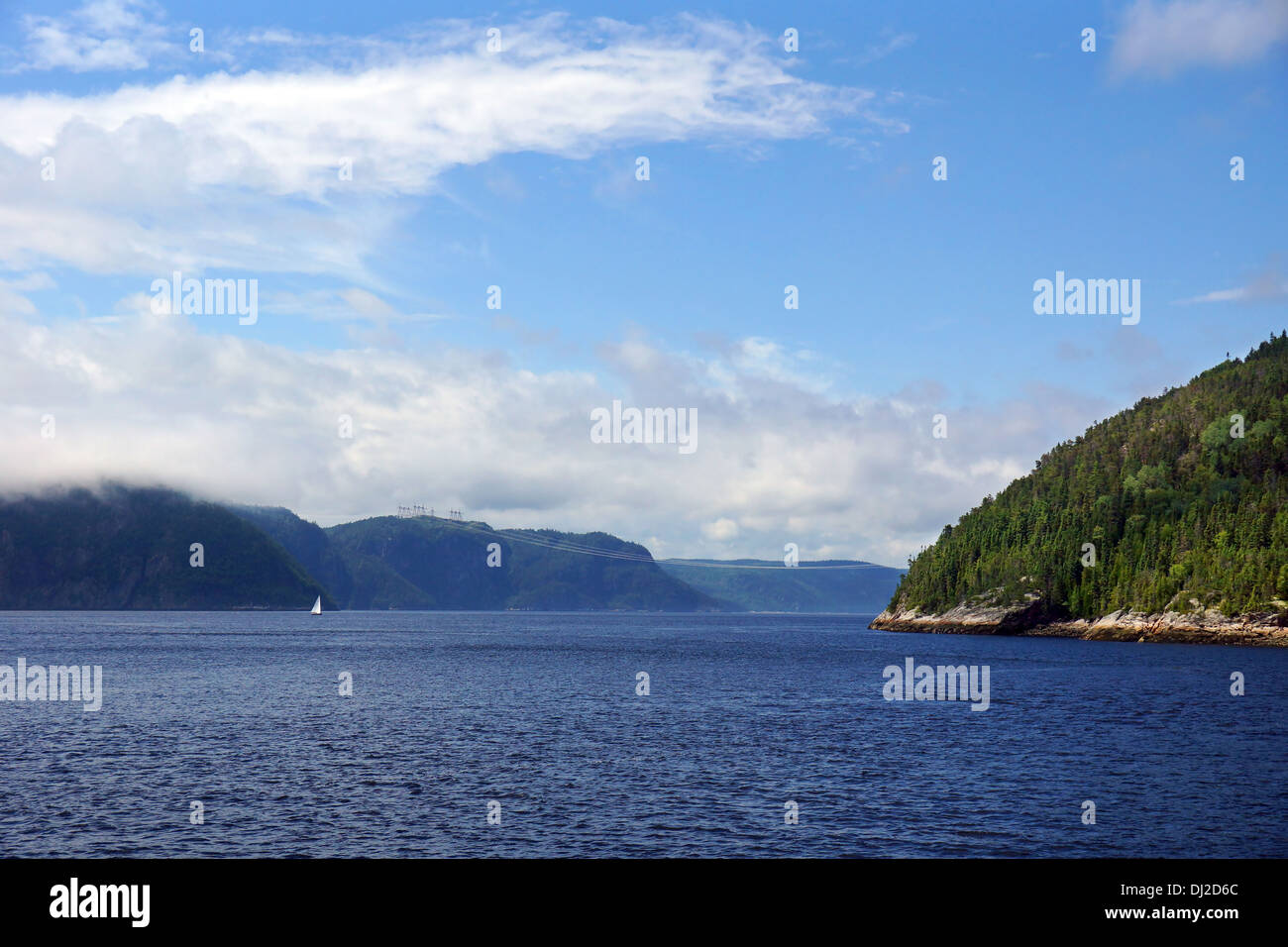 Beautiful waters and mountains of the Saguenay fjord, Quebec, Canada ...