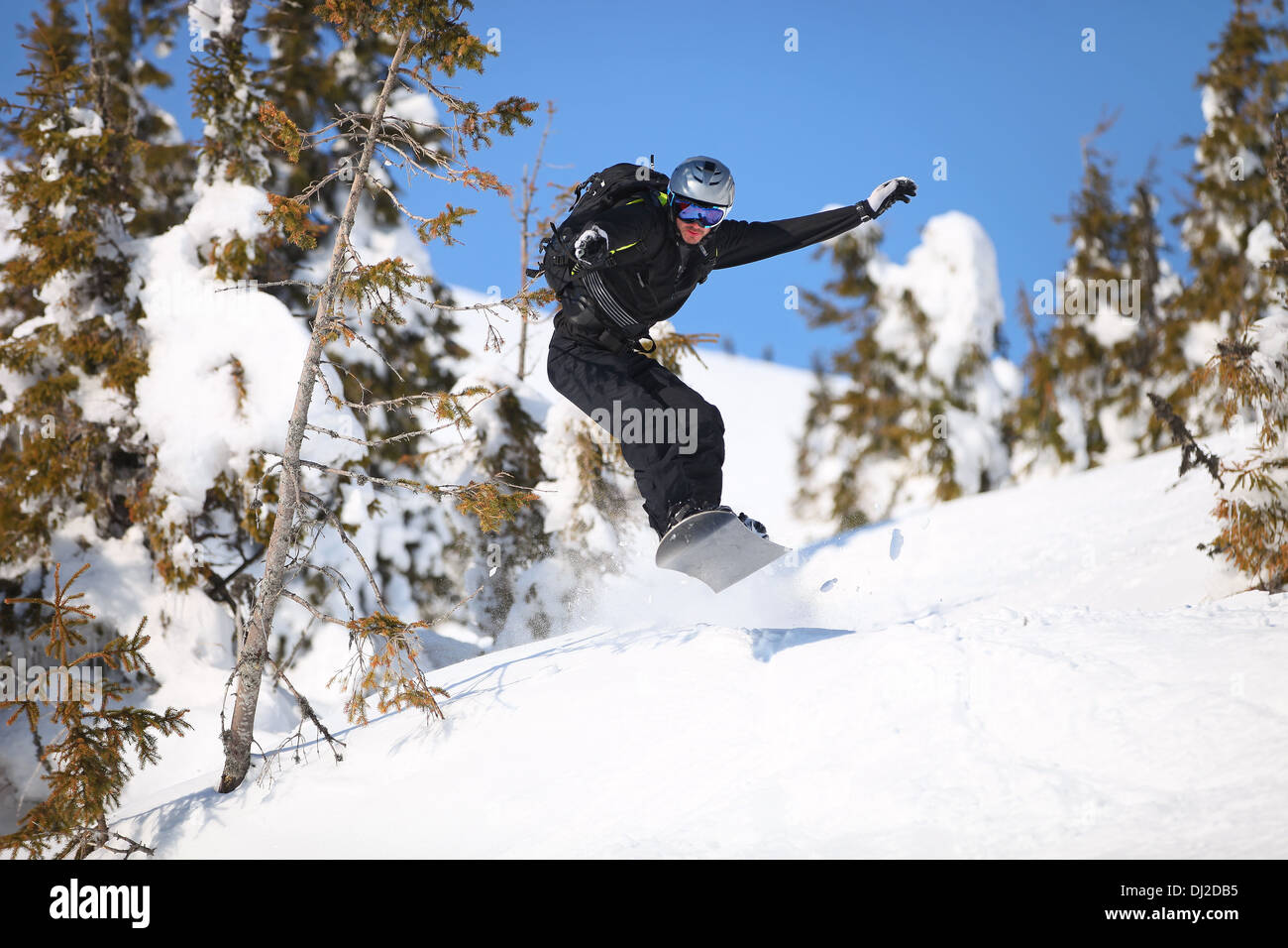 Snowboarding mountain jump hi-res stock photography and images - Alamy