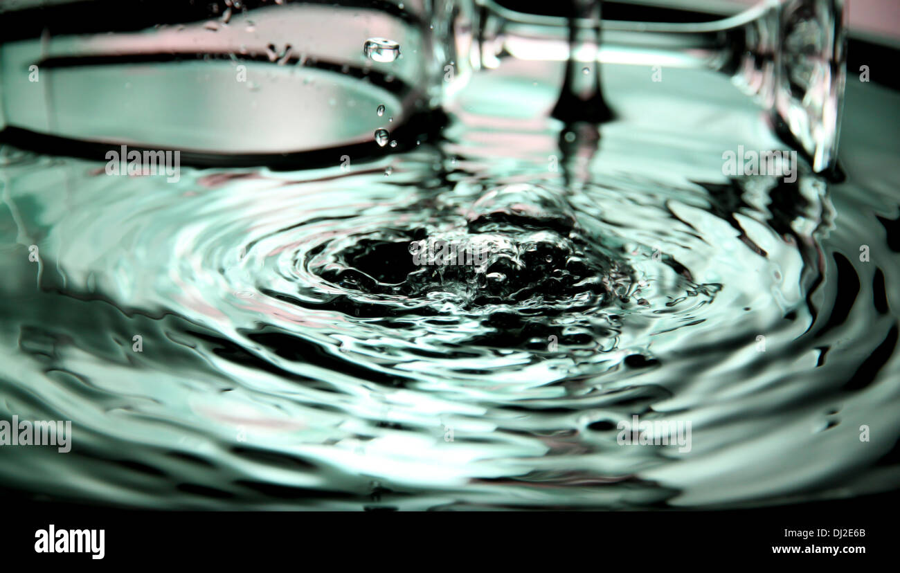 Closeup Pictures Pour water into the basin and water splash beautiful ...