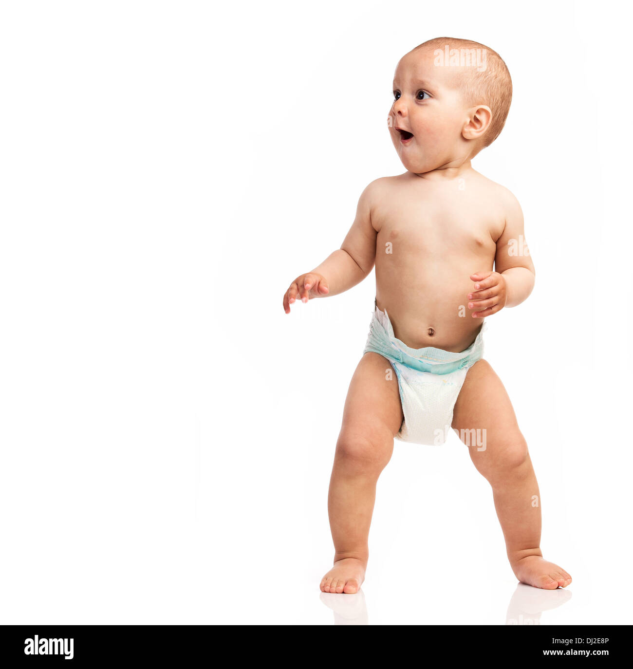 Baby In Diaper Standing