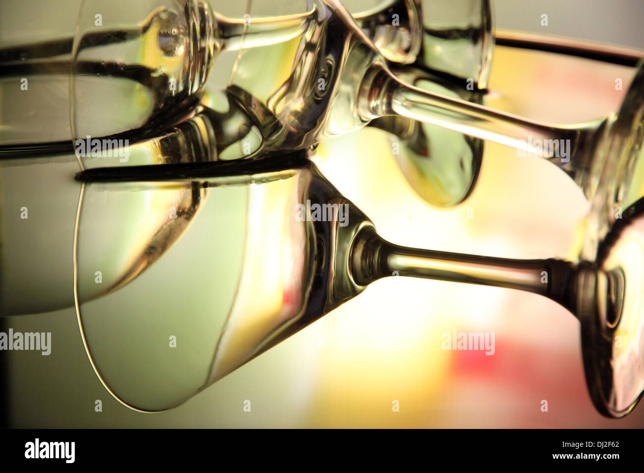 Closeup Picture Reflection of the glass in the basin on Colorful ...