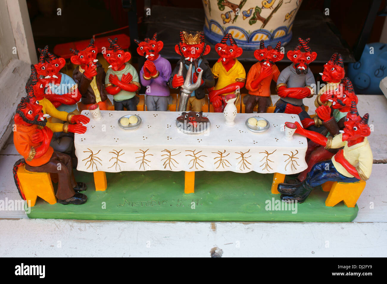 Last supper of devils set of figurine devils emulating famous Da Vinci ...