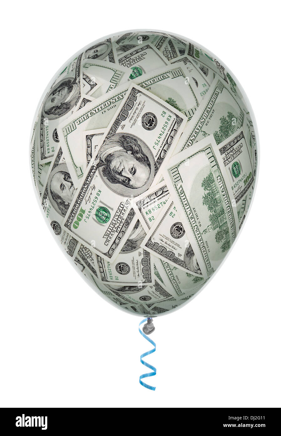 Money investment concept - balloon full of dollars Stock Photo - Alamy