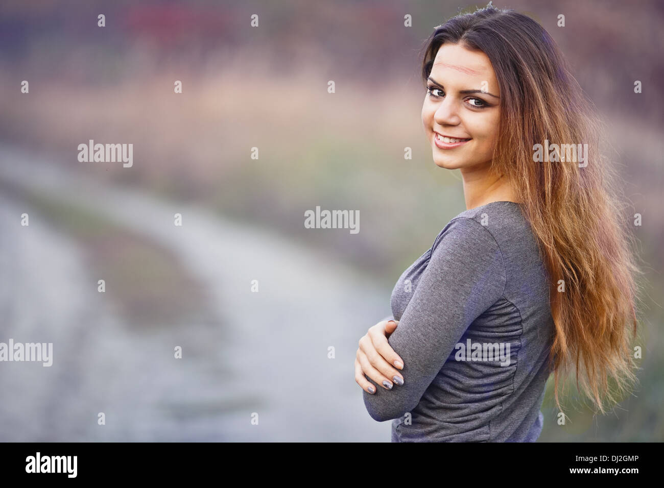 Girl with a scar Stock Photo - Alamy