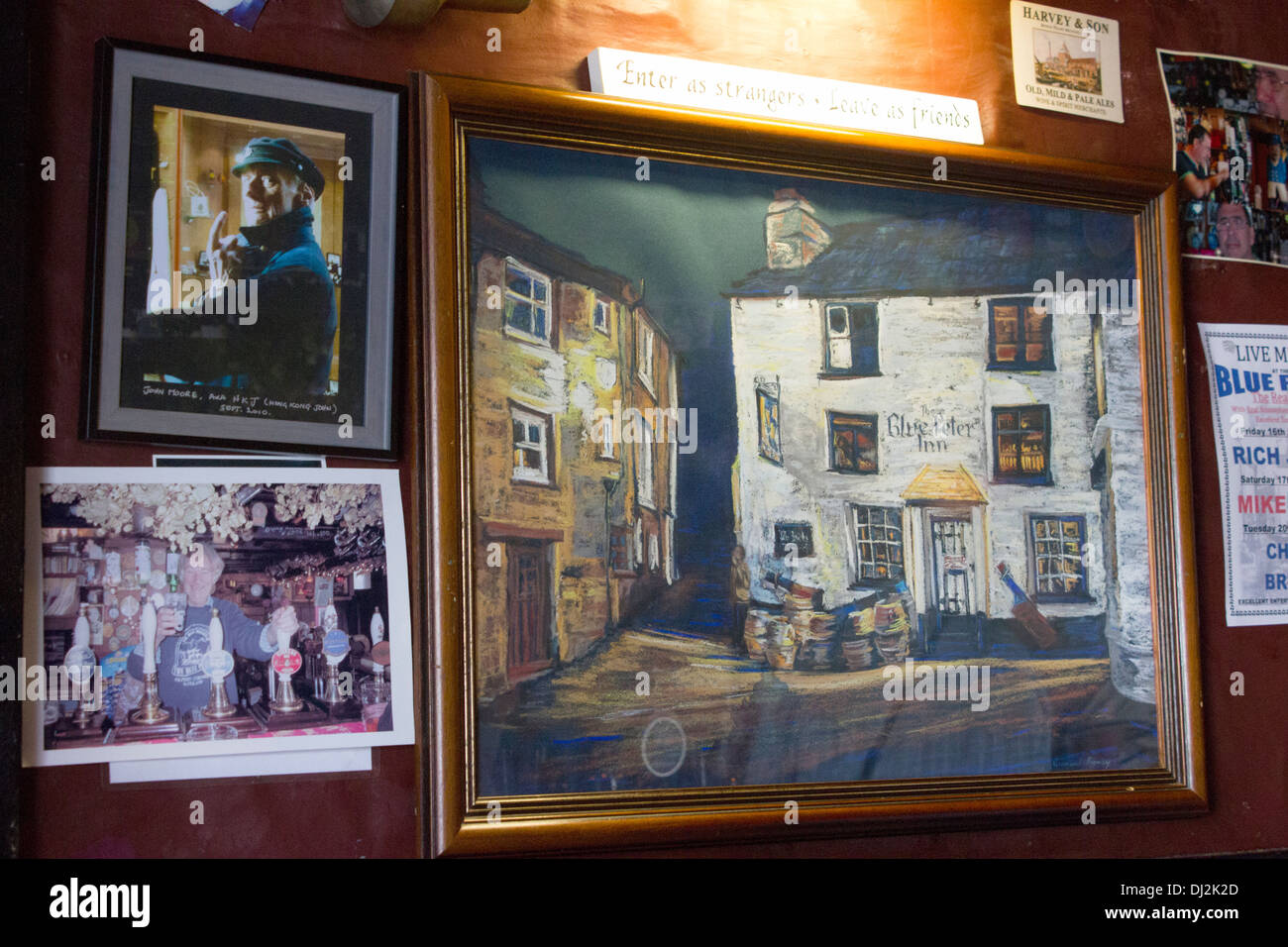 The Blue Peter in Polperro, Cornwall, is a little low-beamed pub in one ...