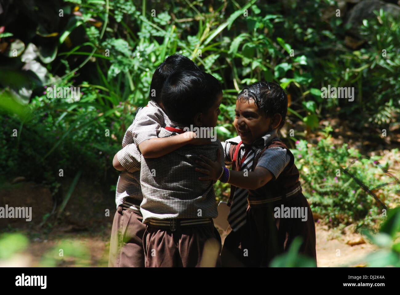 School kids playing and enjoying the break Stock Photo - Alamy