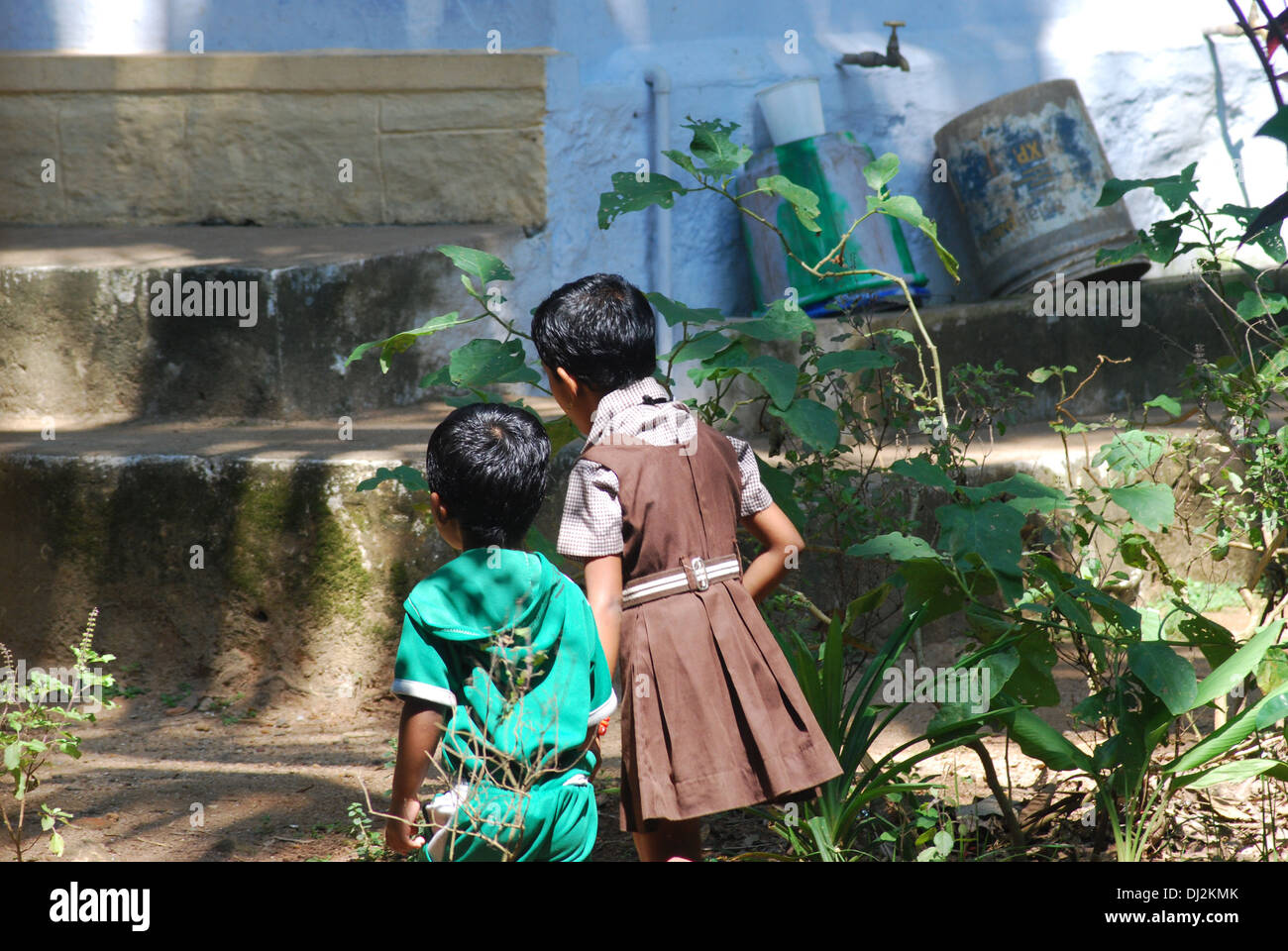 Siblings at school hi-res stock photography and images - Alamy