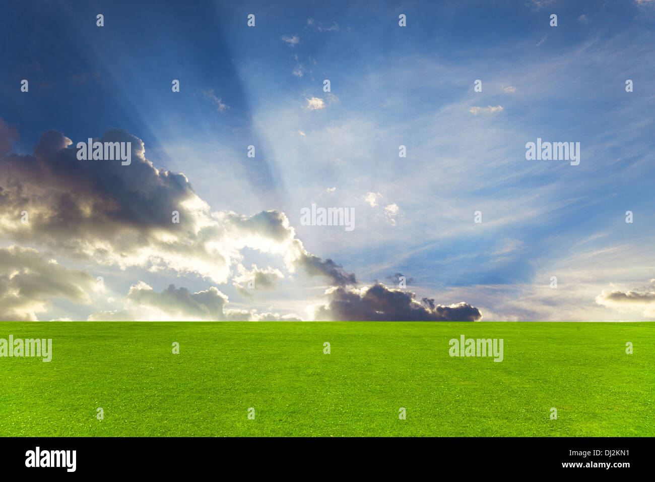 Green field and beautiful sky Stock Photo - Alamy