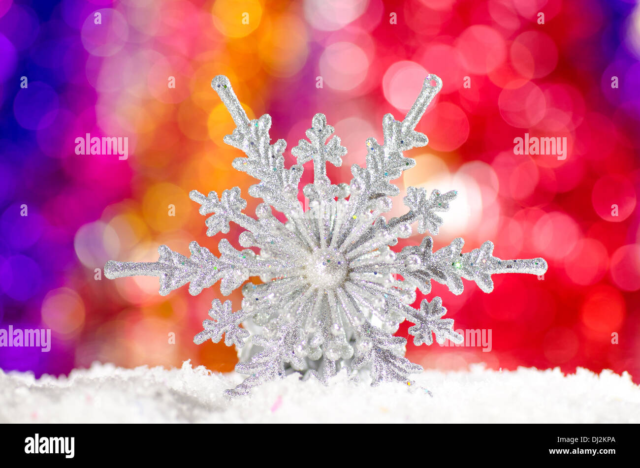Christmas decorations in the snow Stock Photo - Alamy