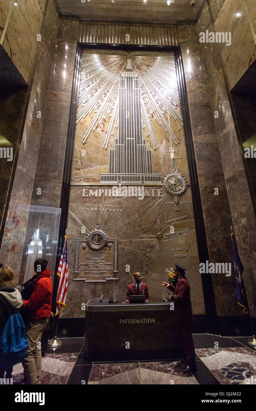 Empire State building mural in the foyer, Manhattan, New York City ...