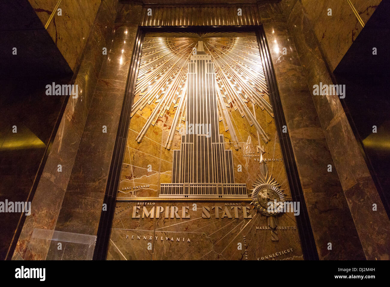 Empire State building mural in the foyer, Manhattan, New York City ...