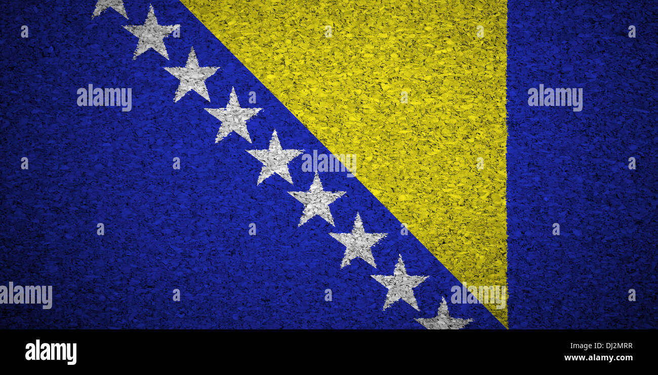 The Bosnia and Herzegovina flag Stock Photo - Alamy