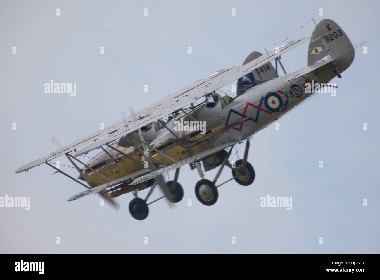 Hawker Hind 1930's RAF biplane aircraft at a Shuttleworth Collection ...