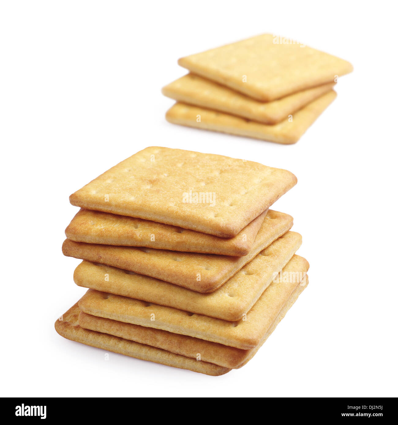 Rectangle cheese crackers on white background Stock Photo - Alamy