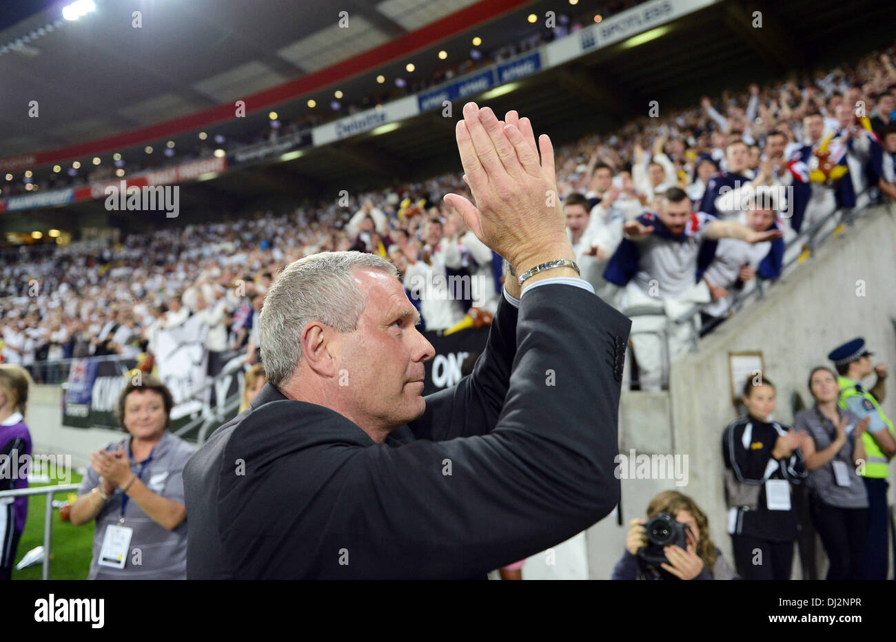 Wellington, New Zealand. 20th Nov, 2013. Ricki Herbert waves goodbye ...