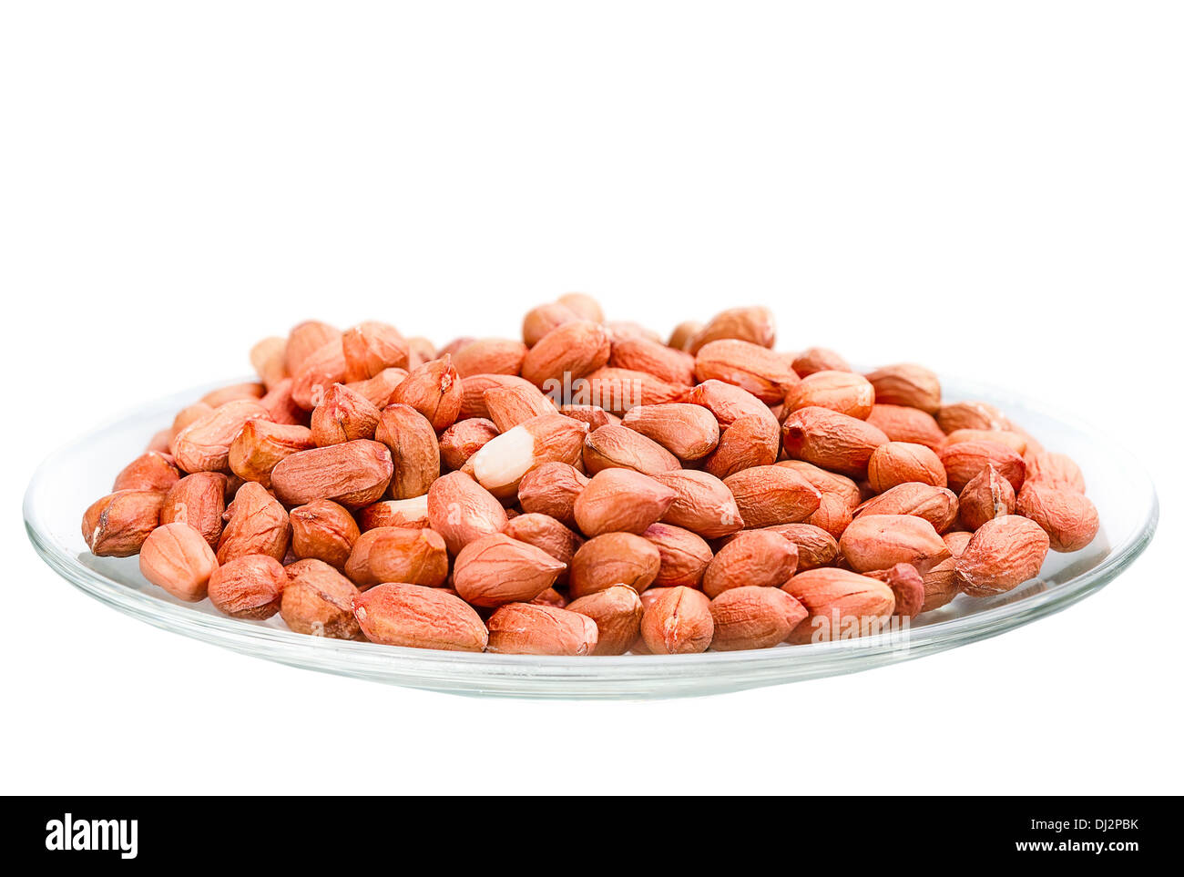 Peanuts with skin isolated on white background. Images collected from ...