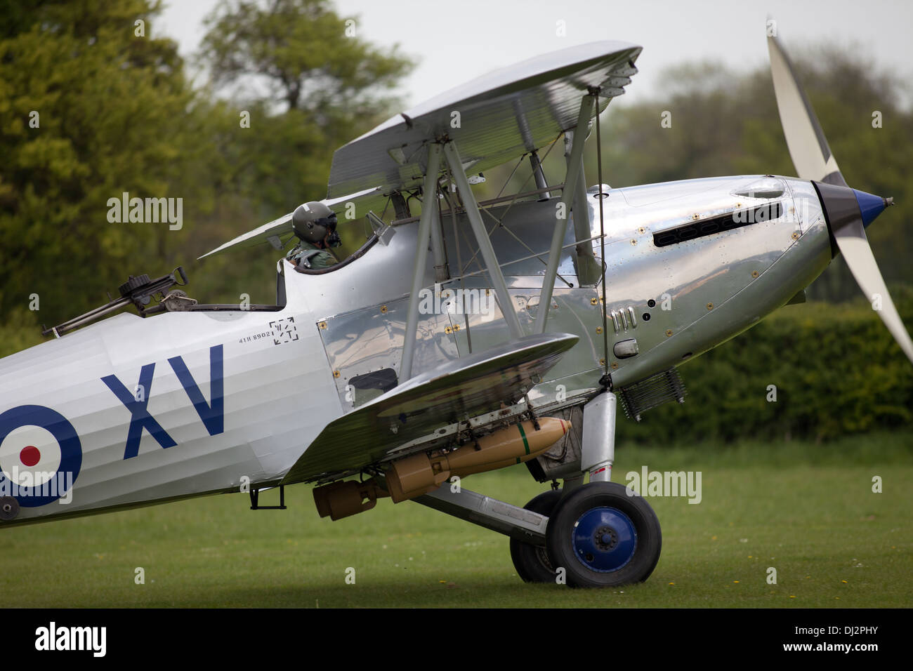 Hawker Hind 1930's RAF biplane aircraft at a Shuttleworth Collection ...