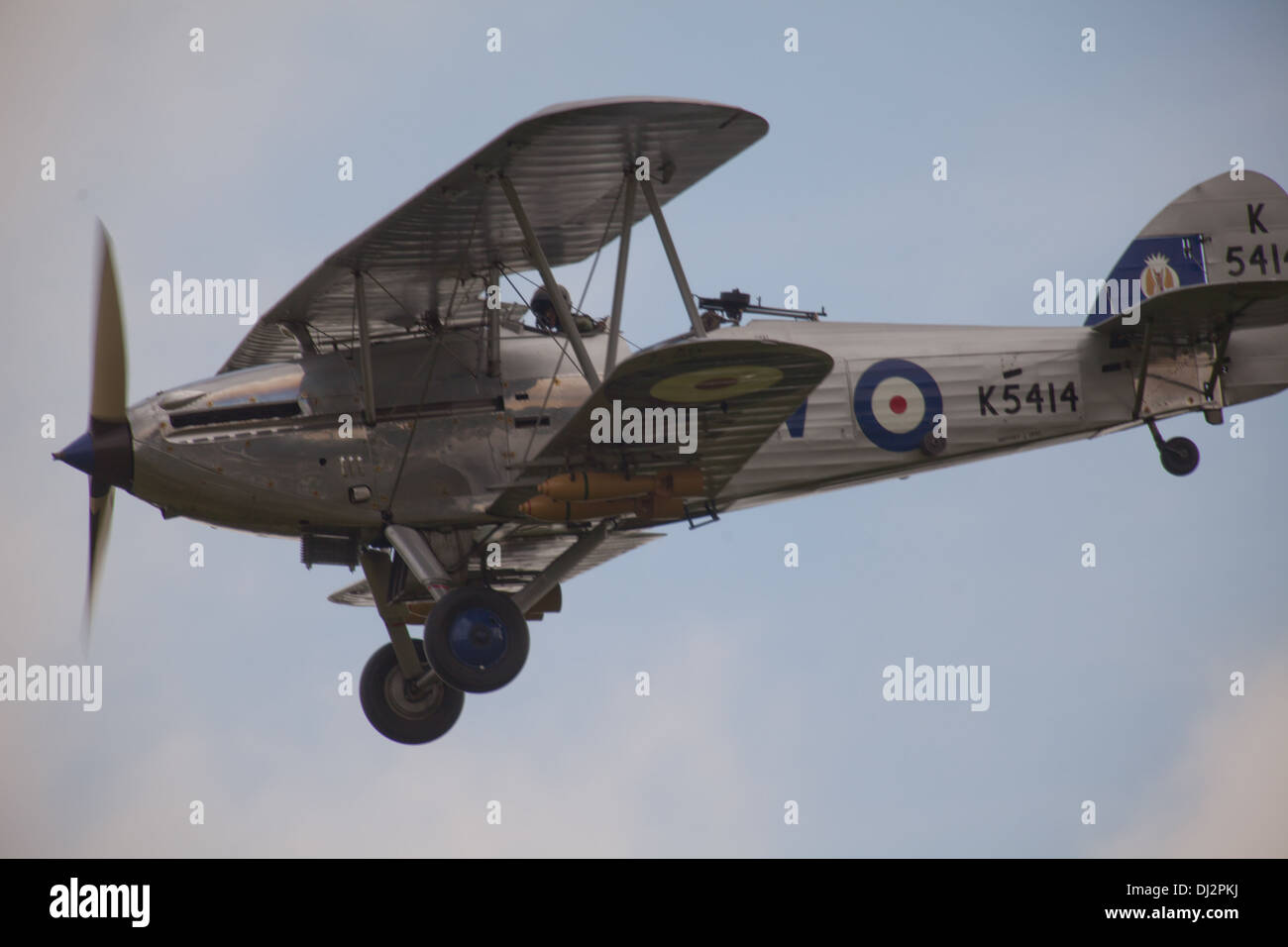 Hawker Hind 1930's RAF biplane aircraft at a Shuttleworth Collection ...