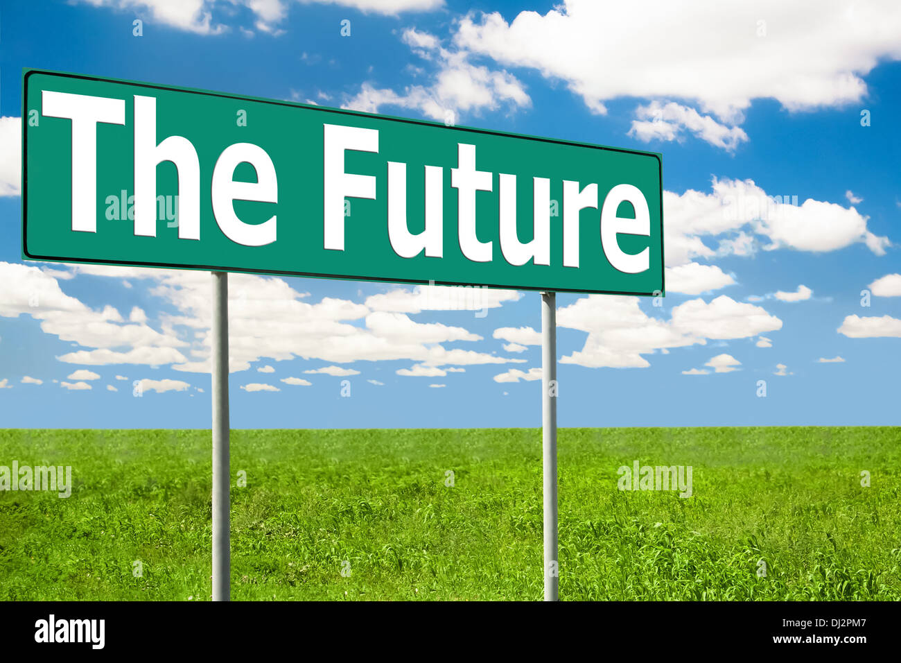 Road Sign. Blue Sky and Clouds Stock Photo - Alamy