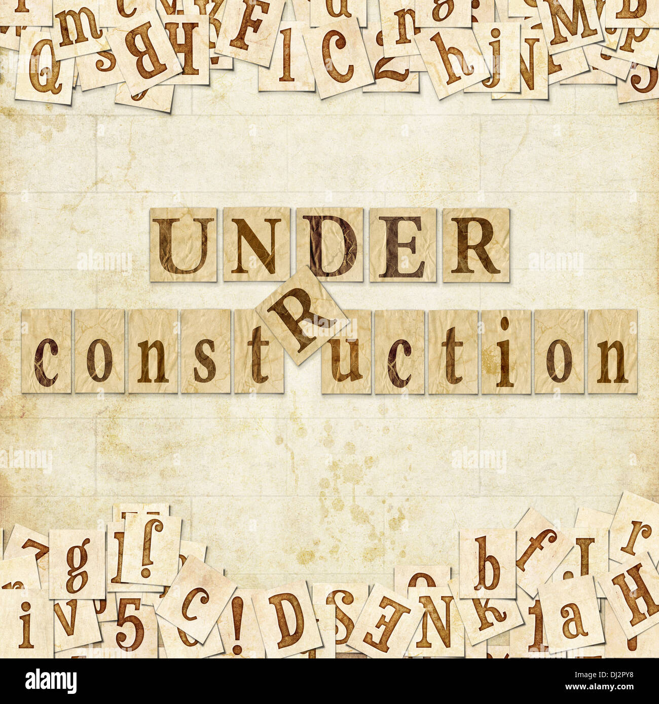Text " under construction " on the artistic background Stock Photo - Alamy