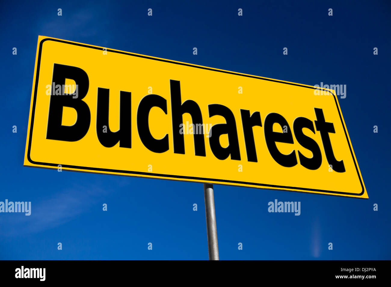 Yellow road sign Stock Photo - Alamy
