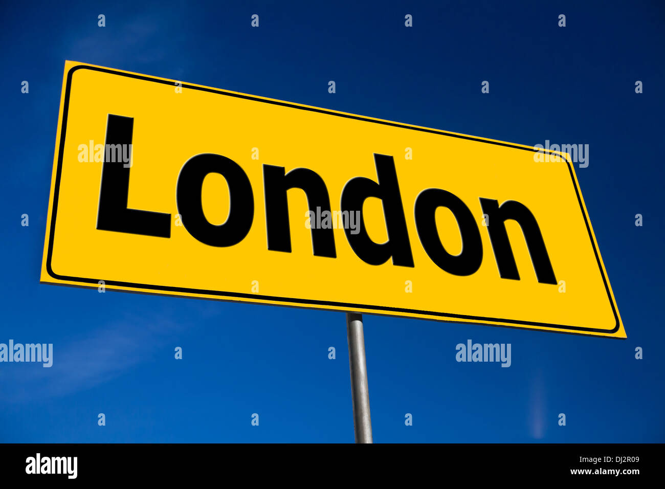 Yellow road sign Stock Photo - Alamy