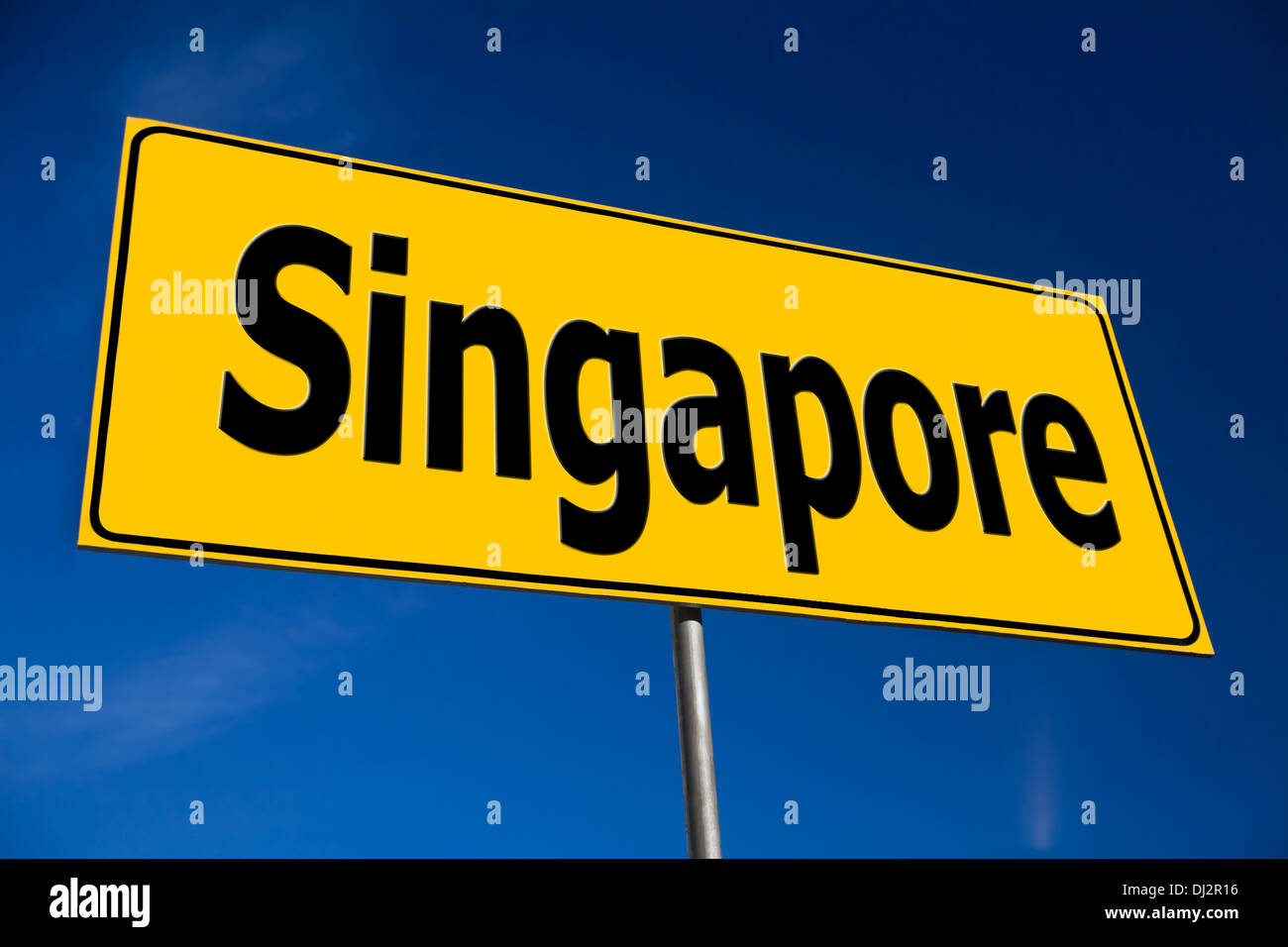 Yellow road sign Stock Photo - Alamy