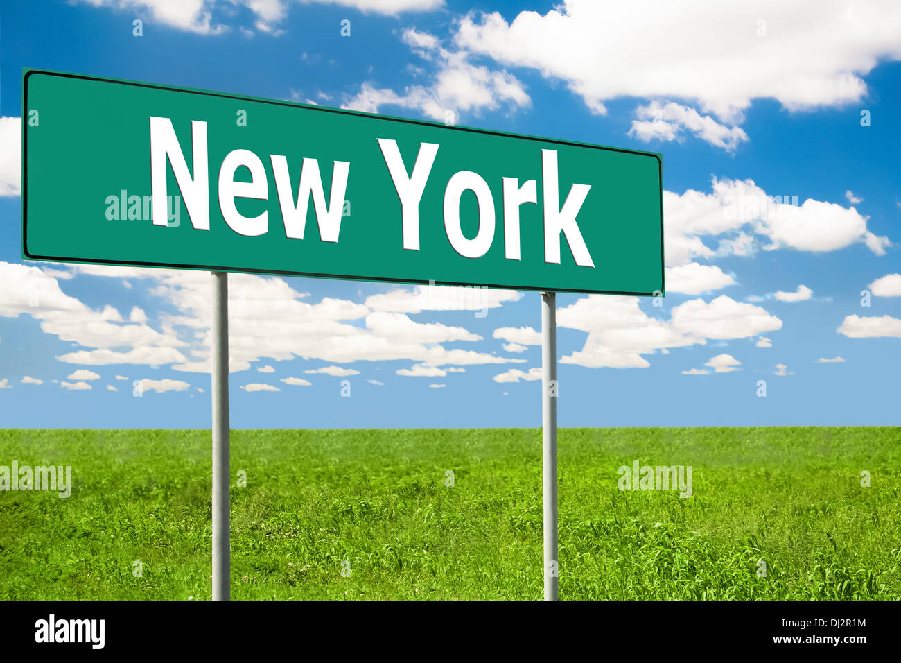 Road Sign. Blue Sky and Clouds Stock Photo - Alamy