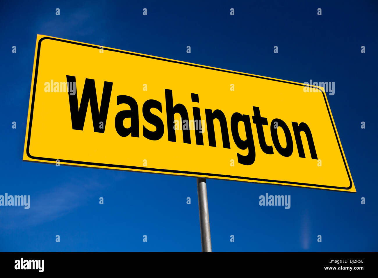 Yellow road sign Stock Photo - Alamy
